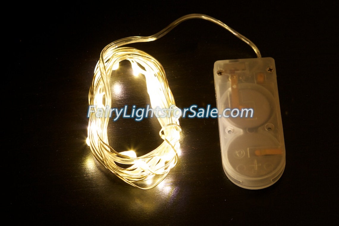 2m/6.6ft 1 Set Warm White 20 LED Fairy Lights String Strand Cr2032 ...