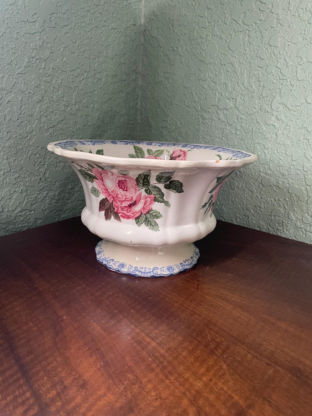 Antique THREE Color Transferware Large Compote, Job & John Jackson ...