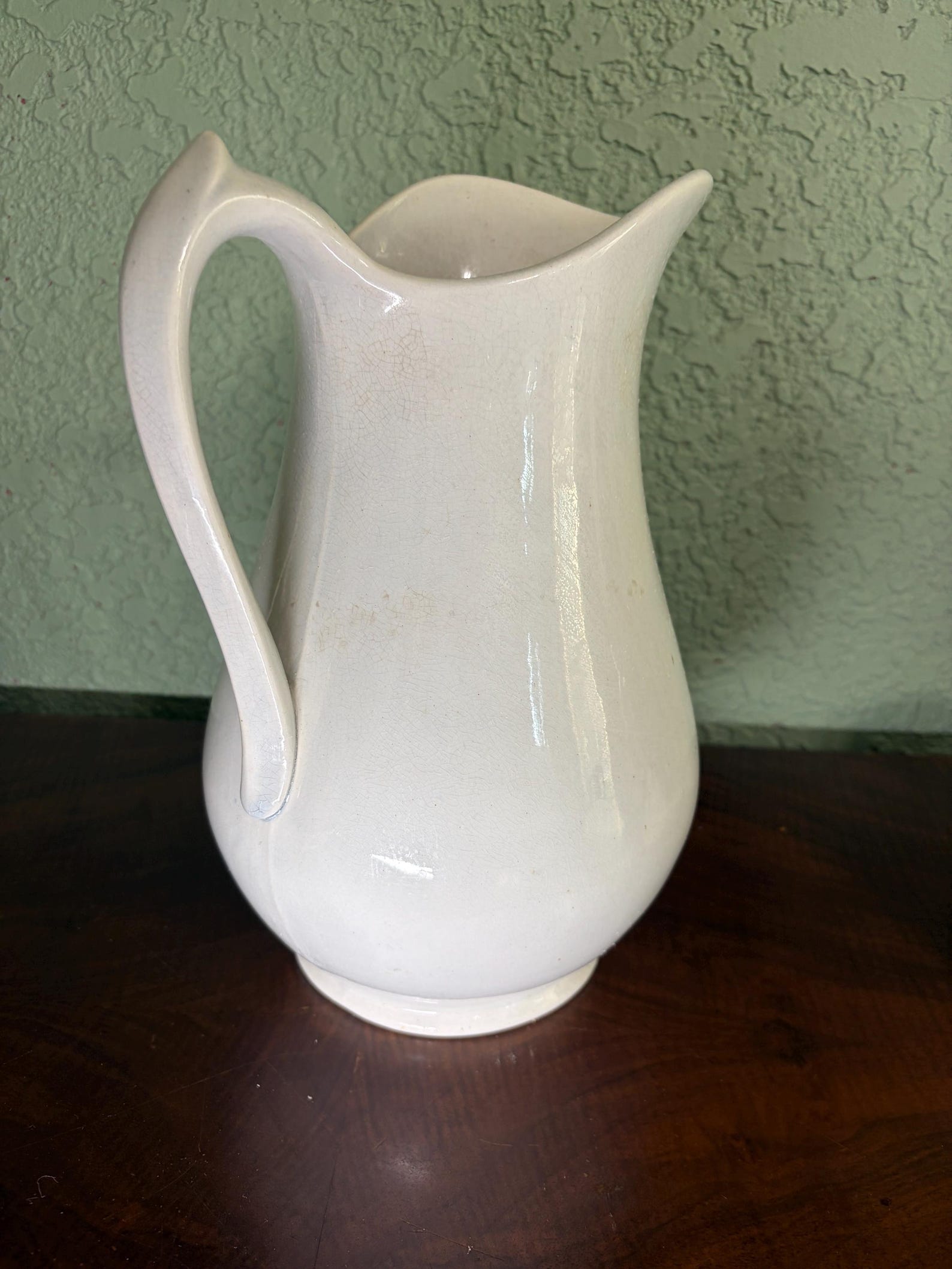 Large Antique White Ironstone Water Pitcher, Plain Shape - Etsy