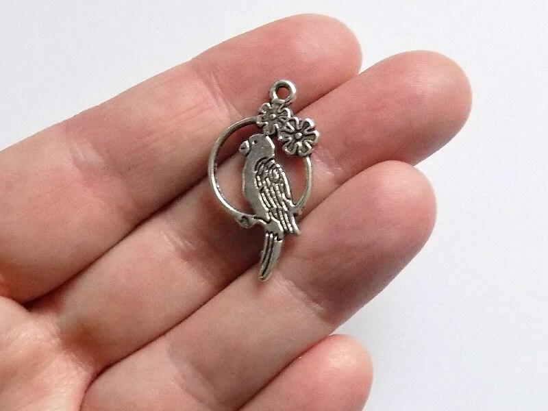 8 Parrot Charms Bird Charms Cockatoo Charms Double Sided | Etsy