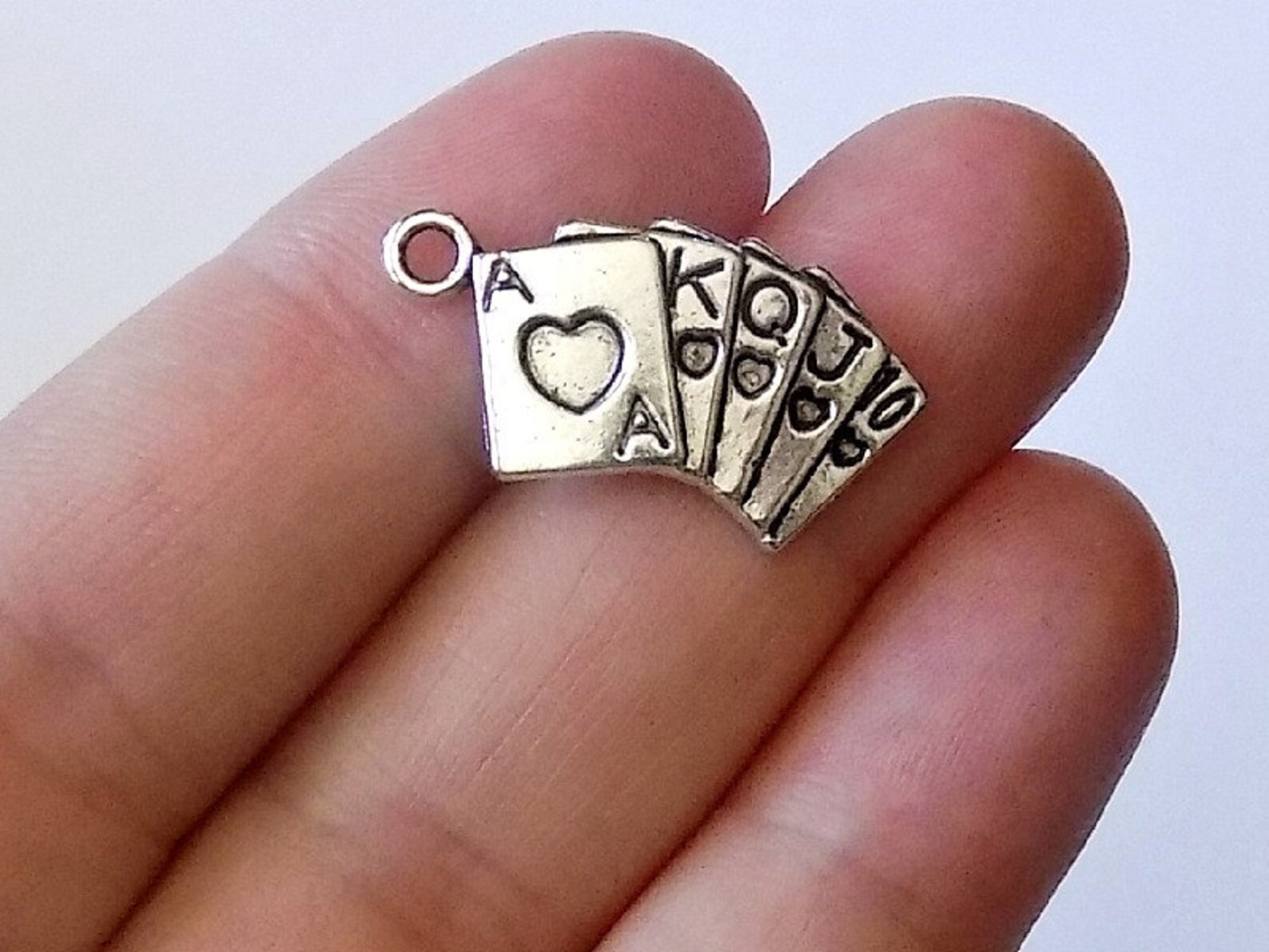 8 Poker Card Charms Silver Tone S0089 | Etsy