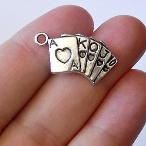 8 Poker Card Charms Silver Tone S0089 - Etsy