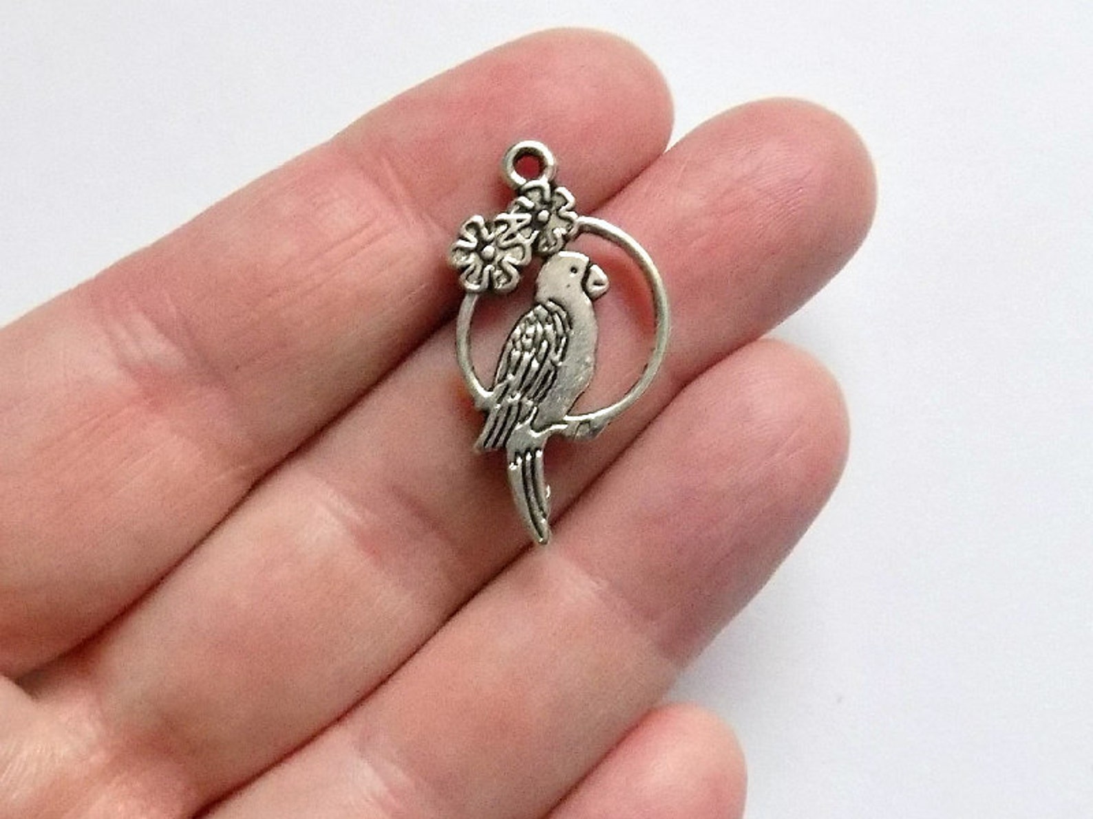 8 Parrot Charms Bird Charms Cockatoo Charms Double Sided - Etsy