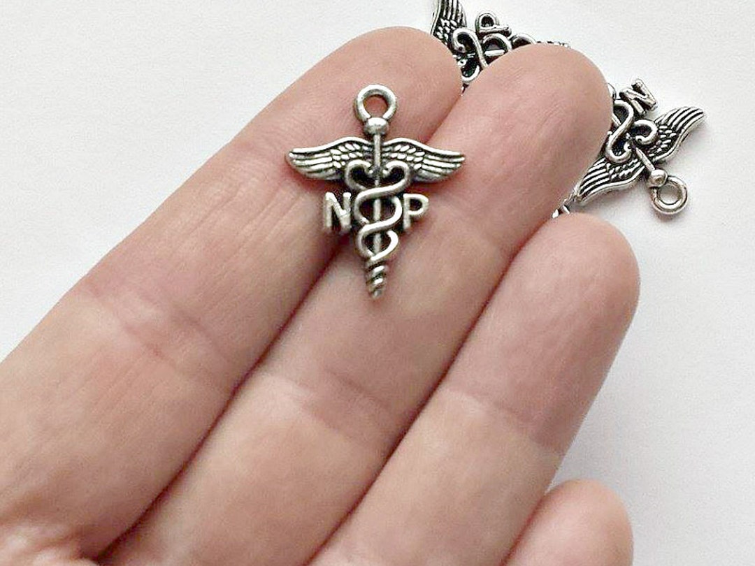 4 Nurse Practitioner Charms NP Caduceus Charm Pendants - Etsy