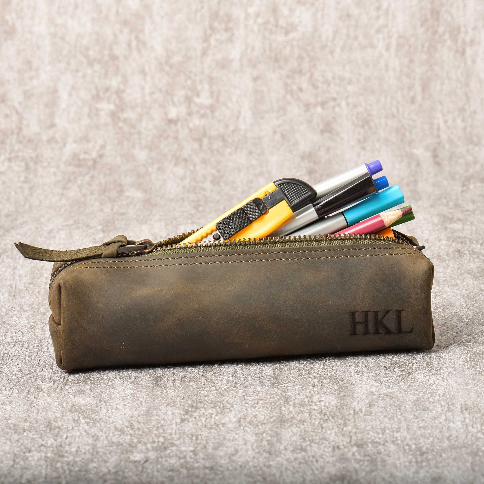 Personalized Pencil Case Leather Custom Leather Pencil - Etsy