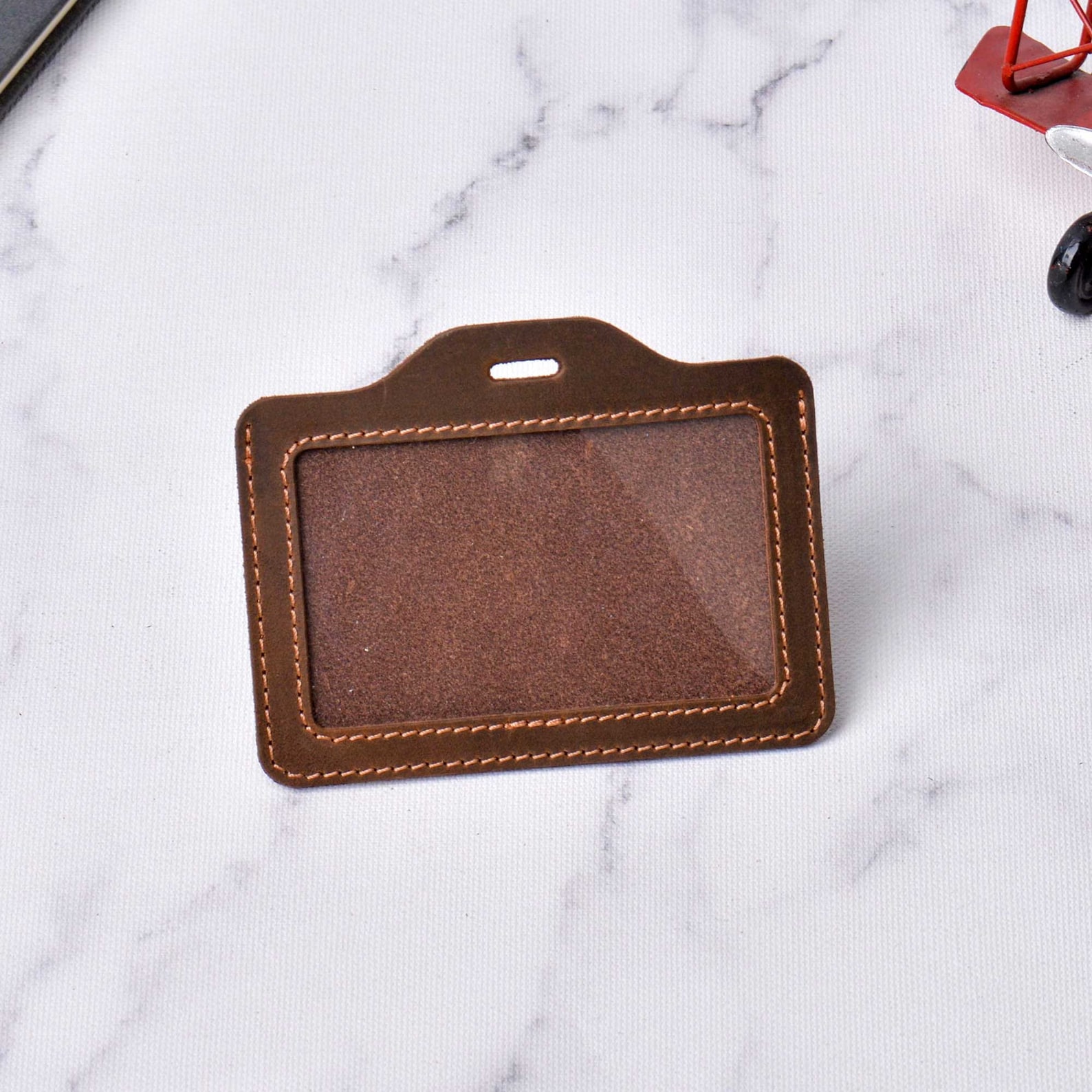 Custom Leather ID Card Holder Personalized Leather Badge - Etsy