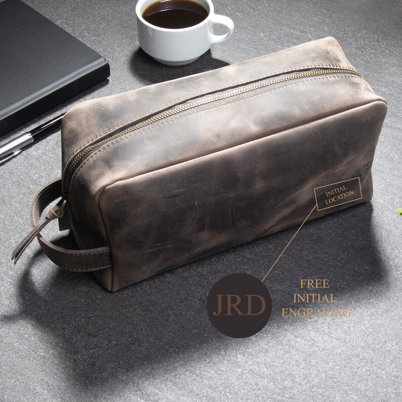 Personalized Leather Dopp Kit Customized Groomsmen Gift | Etsy