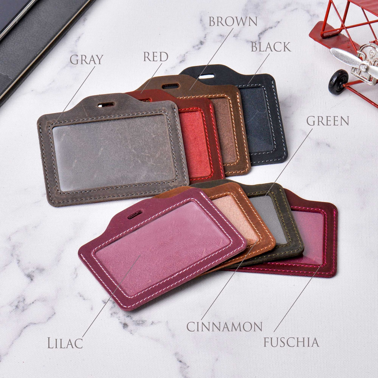 Custom Leather ID Card Holder Personalized Leather Badge - Etsy