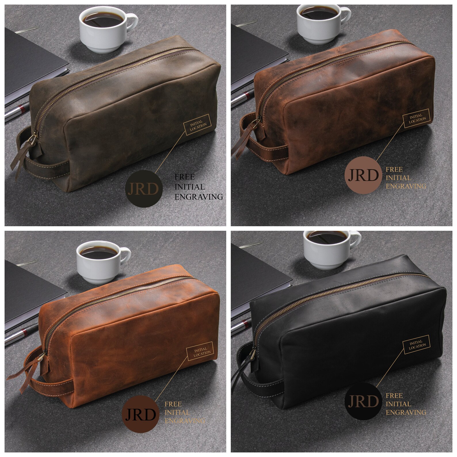 Personalized Leather Dopp Kit Customized Groomsmen Gift | Etsy