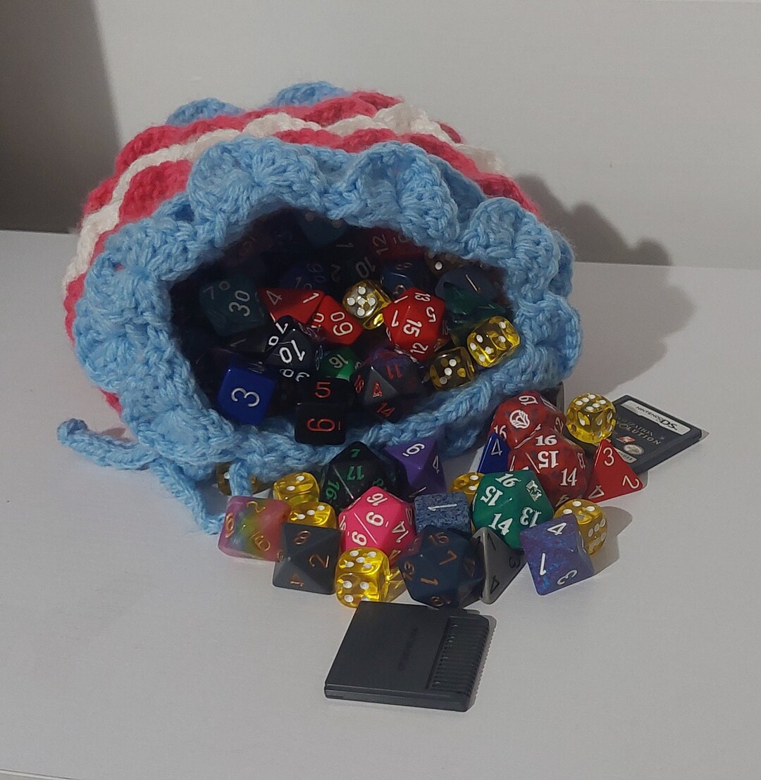 Trans Pride Dragon Scale Crochet Dice Bag Dnd - Etsy