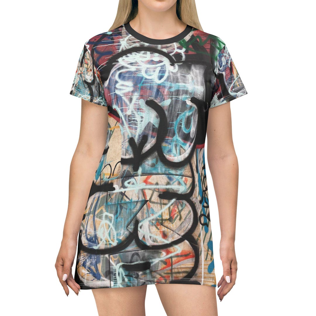 Graffiti T-shirt Dress - Urban Street Style, Hip Hop Fashion, Graphic ...