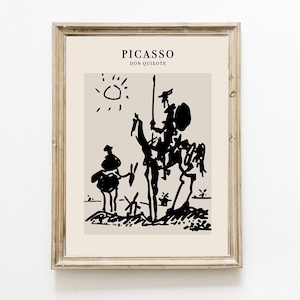 Printable Picasso Don Quixote | Cowboy Desert Rancher | Cubism Sketch ...