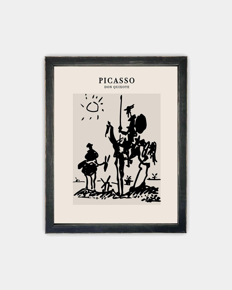 Printable Picasso Don Quixote | Cowboy Desert Rancher | Cubism Sketch ...
