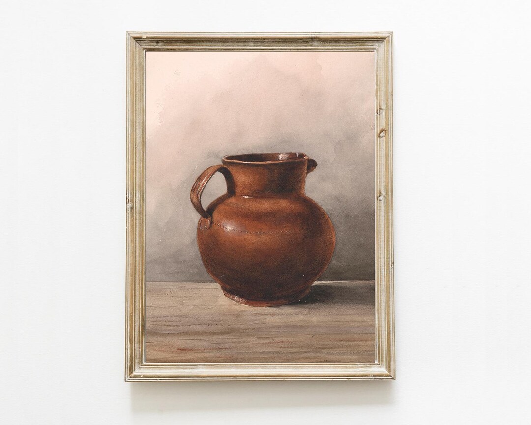 Printable Vintage Jug Painting | Antique Oil Painting | | Vintage ...