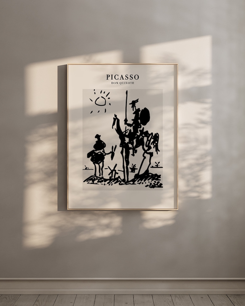 Printable Picasso Don Quixote | Cowboy Desert Rancher | Cubism Sketch ...