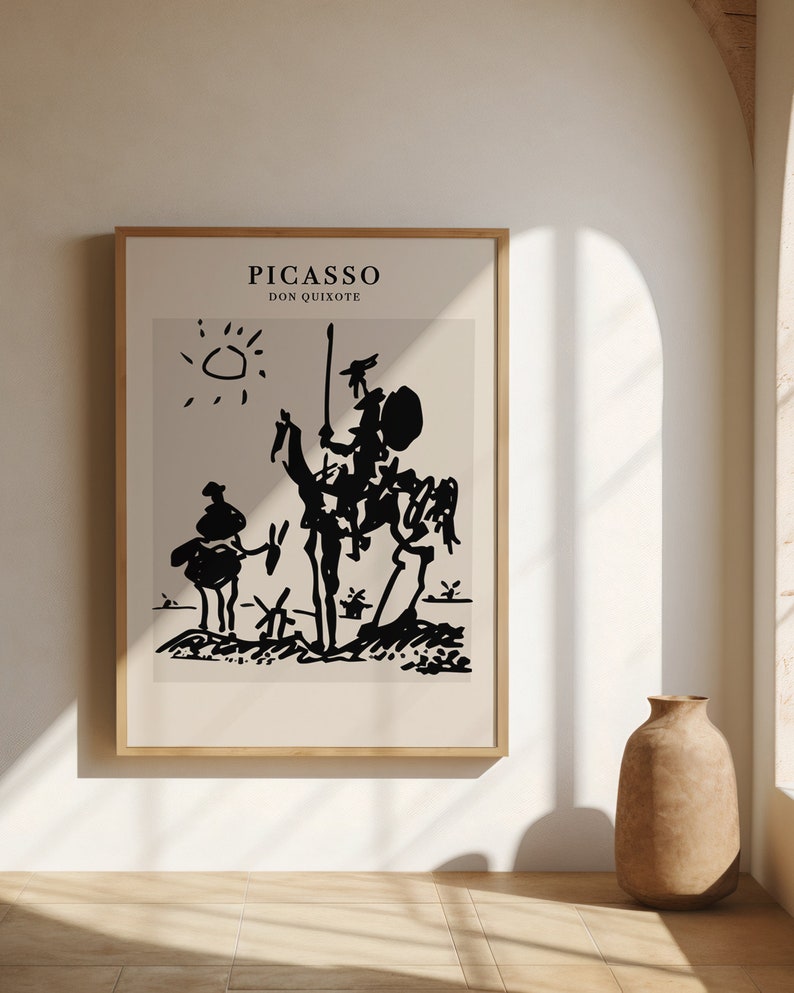 Printable Picasso Don Quixote | Cowboy Desert Rancher | Cubism Sketch ...