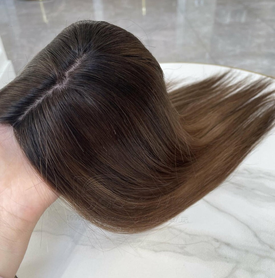 Topper de base de seda 5x6 polegadas Topper de cabelo humano Toppers de ...