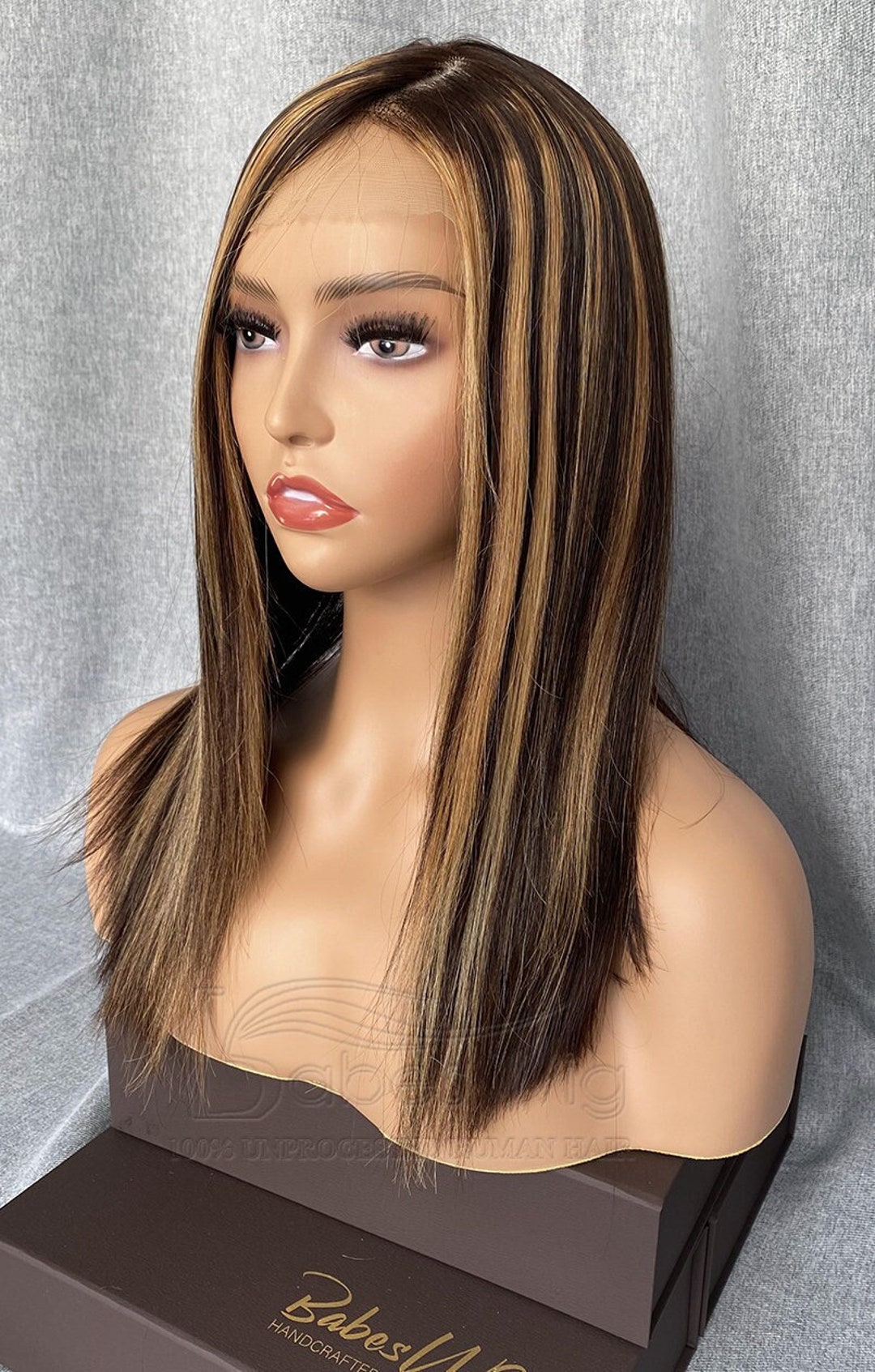 BOB Style Glueless Lace Front Human Hair Wig Colored - Etsy