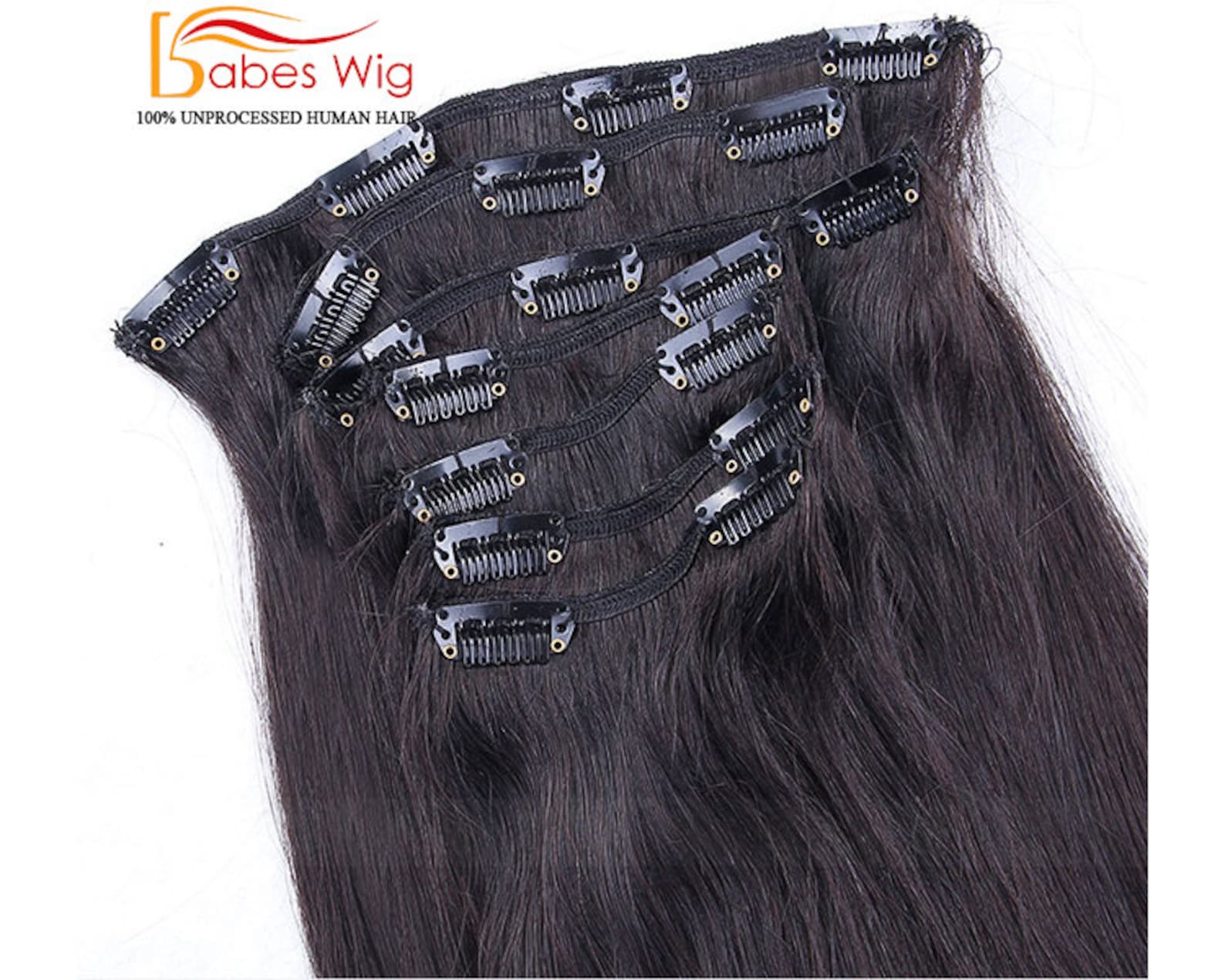 100% Real Human Hair Clips in Hair Extensions Full Set Ombre - Etsy