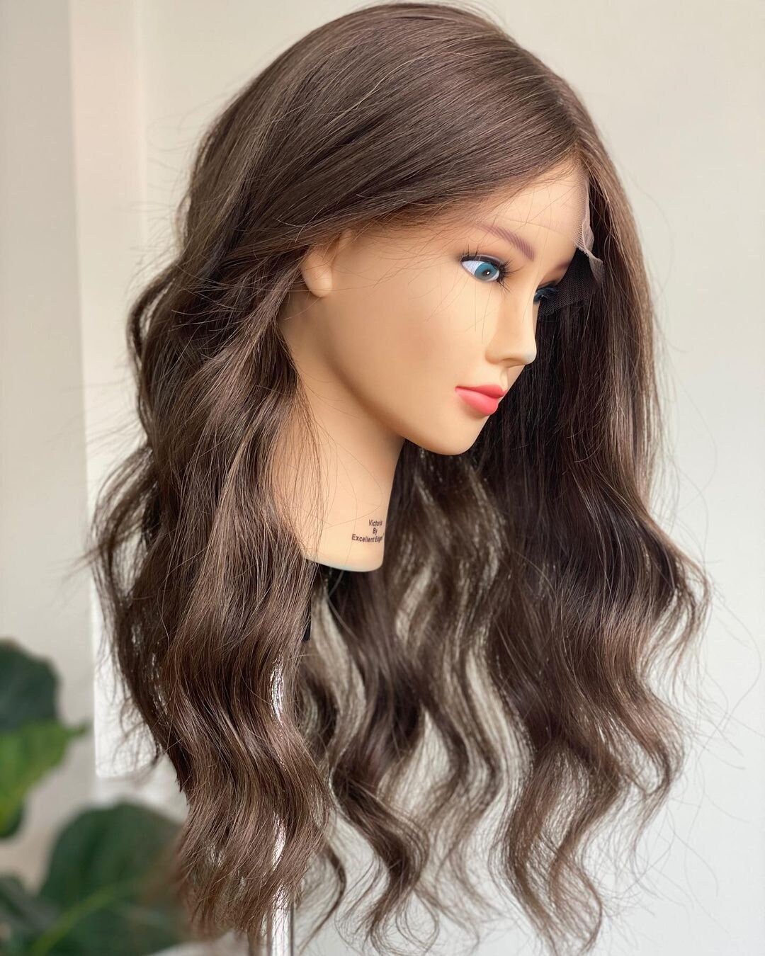 Best Real Human Hair Glueless Chemo Wigs Lace Top Wigs Brown Wavy Remy ...