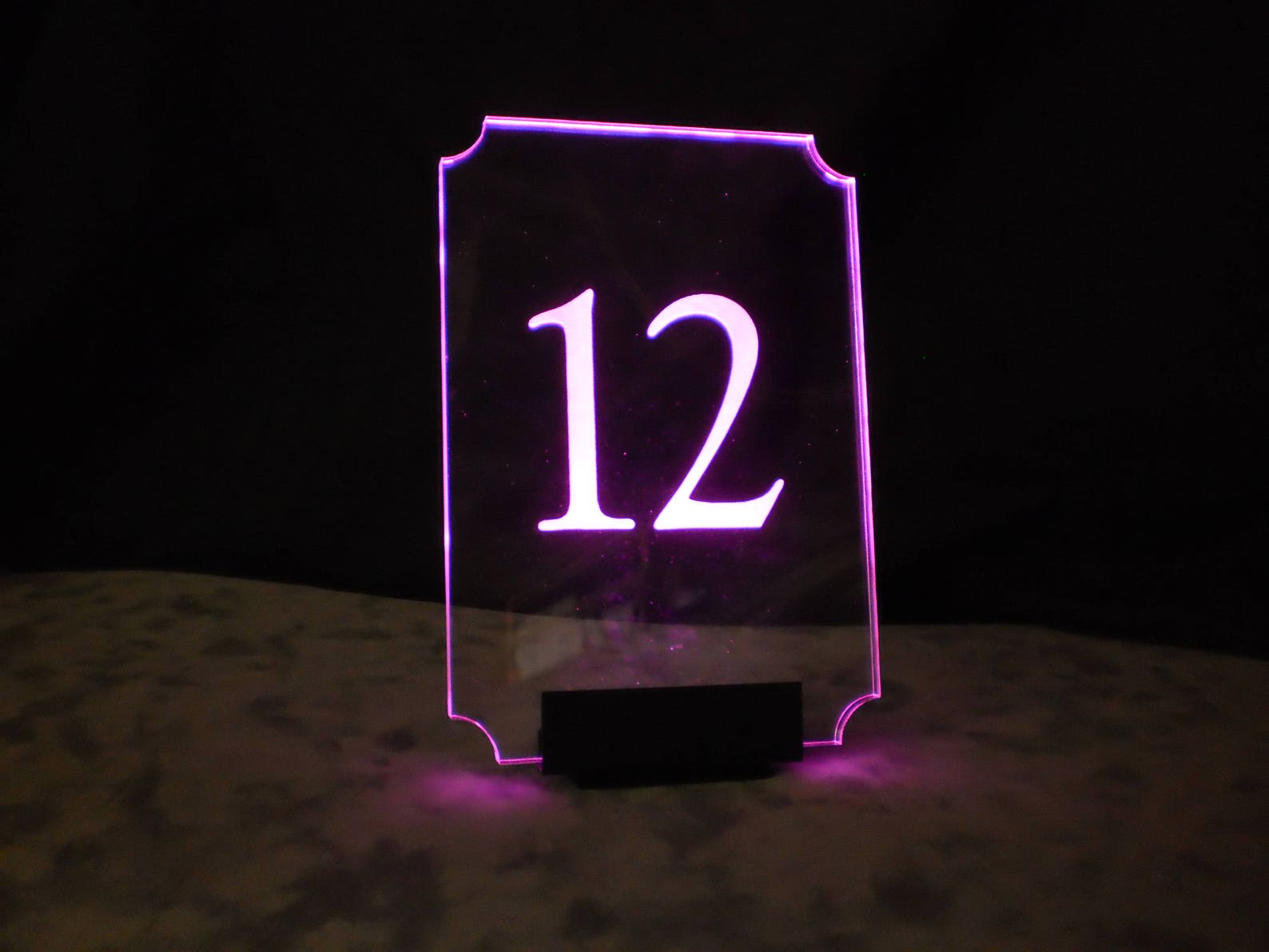 Table Number -- Illuminated - Engraved Acrylic - Etsy