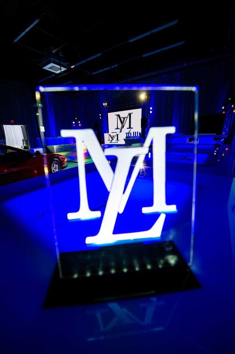 Custom LED Logo Sign: Engraved Acrylic Event Table Decor - Etsy