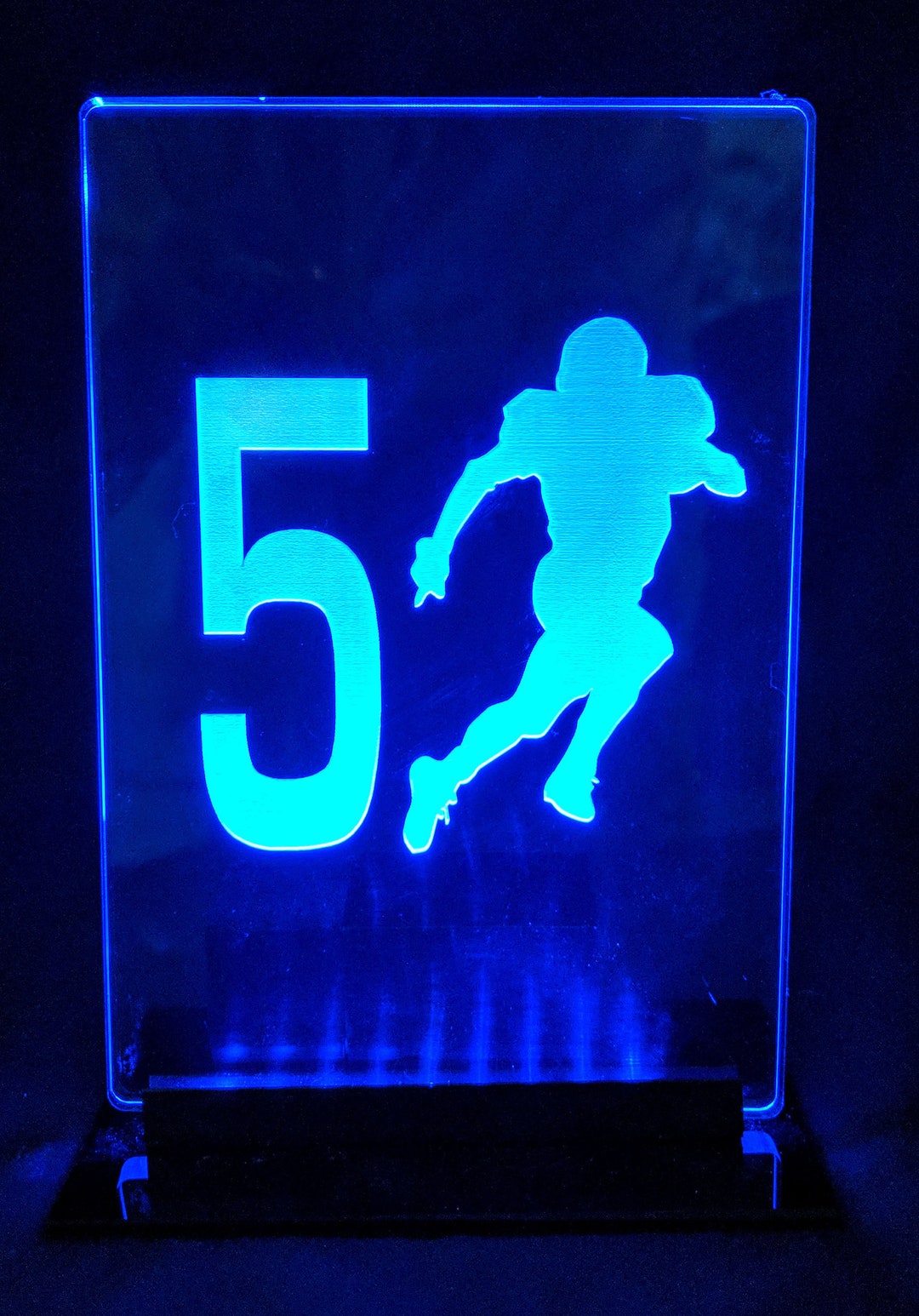 Custom Sport Table Number -- Glowing - Illuminated - Engraved Acrylic ...