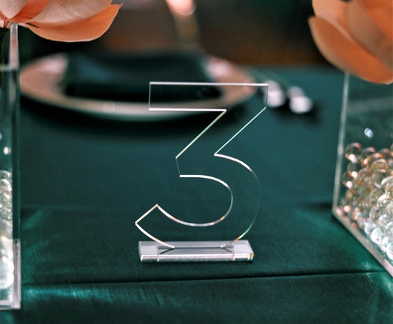 Cut Table Numbers CLEAR or COLOR Acrylic Customized to | Etsy