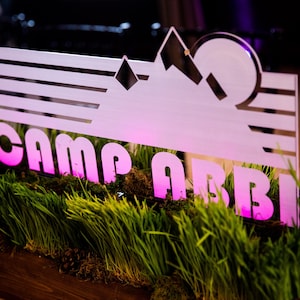 LED Elongated Sign Centerpiece - Long Illuminated Engraved Acrylic Sign ...