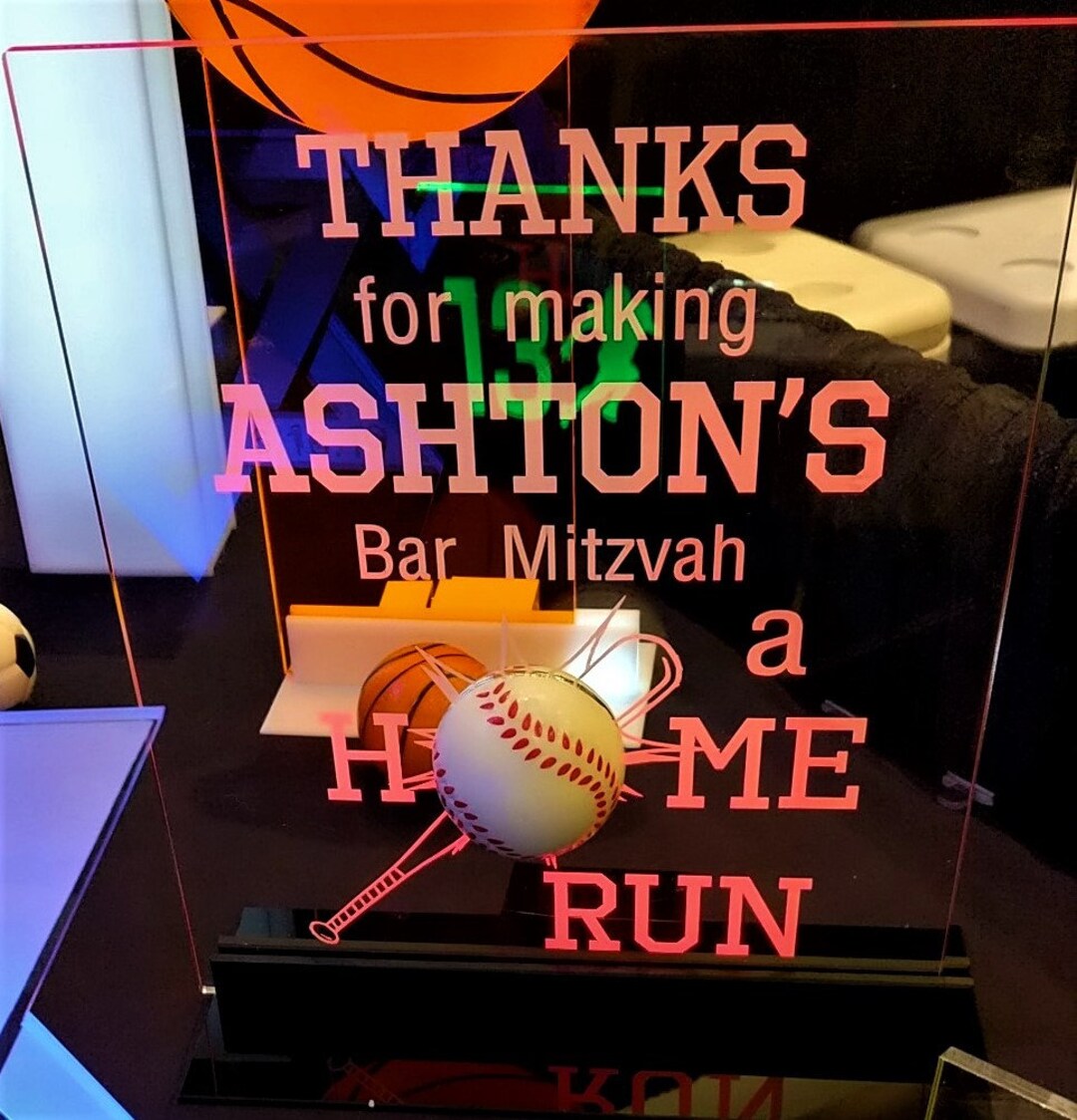 3D SPORT BALL Sign - Thank You Glowing - Illuminated - Engraved Acrylic ...