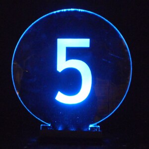 LED Table Number - Glowing Number - Illuminated and Engraved ...