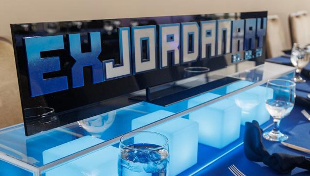 UNIQUE Elongated Sign Centerpiece - Dimensional Cut Layered Acrylic ...