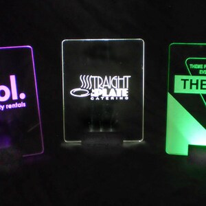 Custom LED Logo Sign: Engraved Acrylic Event Table Decor - Etsy