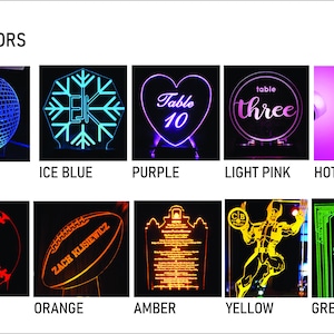 LED Table Number - Glowing Number - Illuminated and Engraved ...