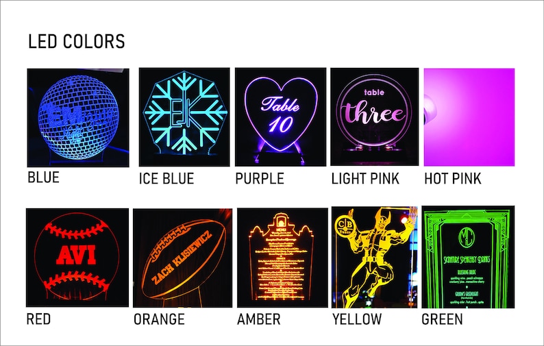 LED Table Number - Glowing Number - Illuminated and Engraved ...