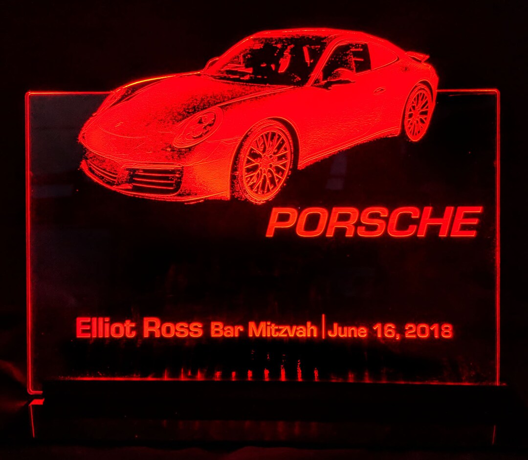 LED Illuminated Car SIGNS Glowing Engraved Acrylic Bar Mitzvah Decor - Etsy
