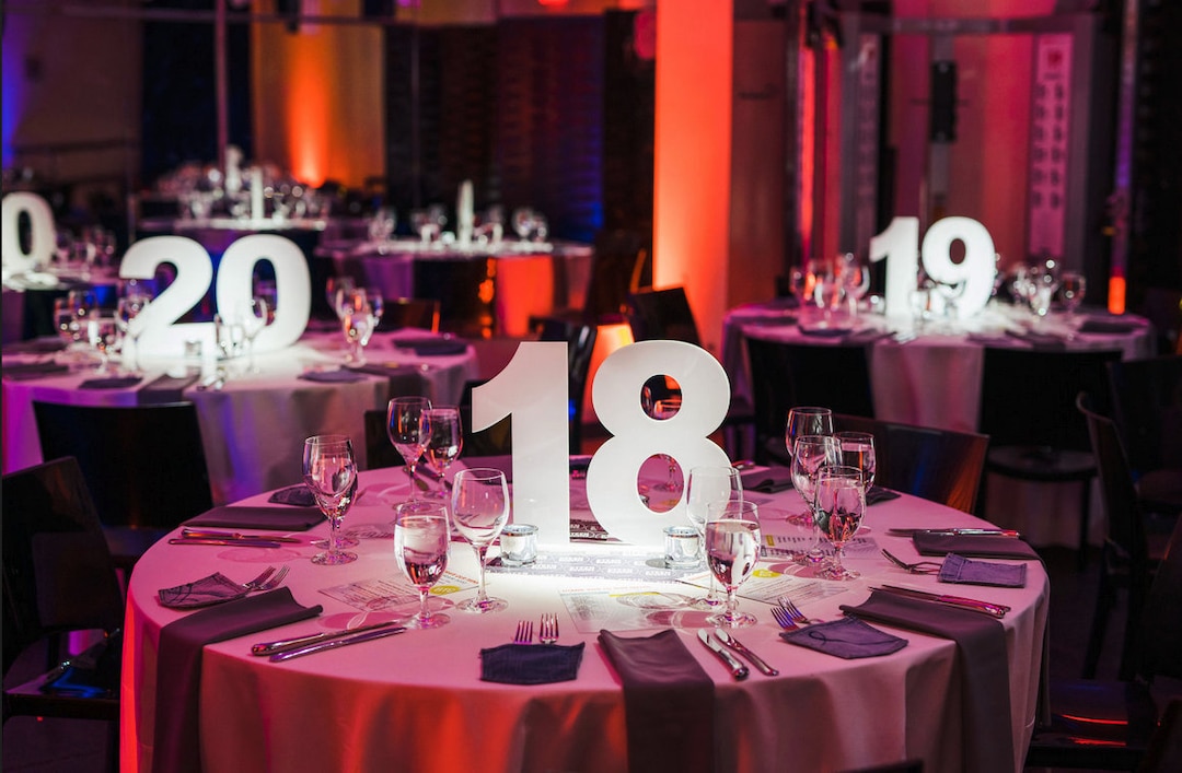 Large Acrylic Number Table Centerpiece: Custom Color & Font - Etsy