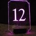 LED Table Number - Glowing Number - Illuminated and Engraved ...