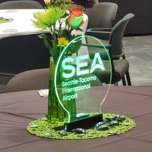 CORPORATE LOGO Illuminated Centerpiece Corporate Branding 12 Round ...