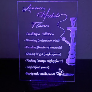 LED BAR Sign Bar MENU Signs With On/off Switch Base 8x10 Convention ...