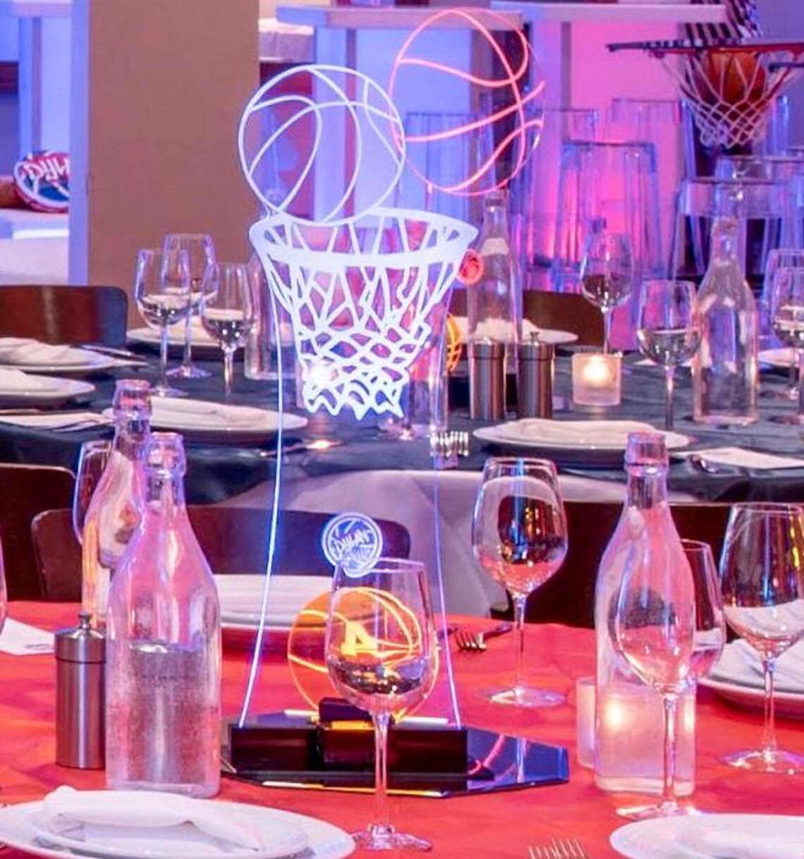 LED Basketball Hoop Centerpiece: Engraved Bar Mitzvah/birthday Decor - Etsy