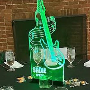 Custom Created LED Guitar Tall Light up Centerpiece - Instruments ...