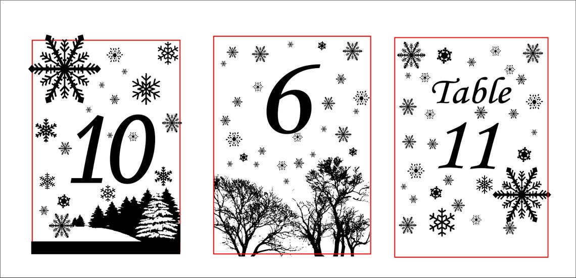 Winter Table Number --snowflakes - Glow - Illuminated - Engraved ...