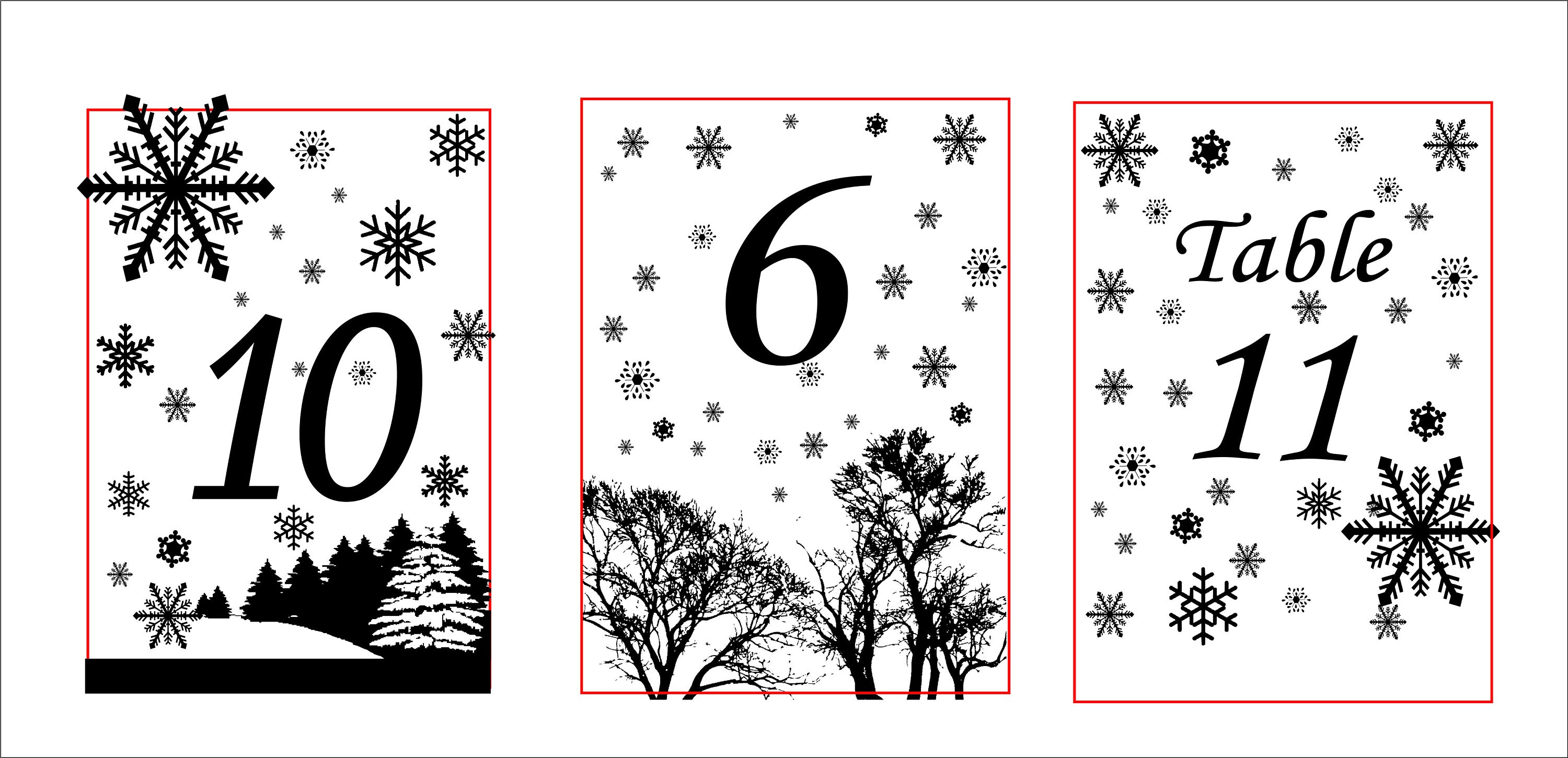 Winter Table Number snowflakes Glow Illuminated | Etsy