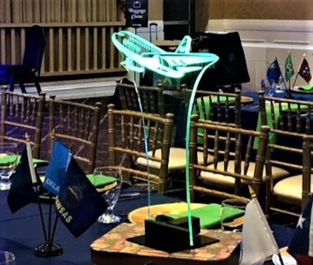 Illuminated Airplane Centerpiece: LED Travel Theme Decor - Etsy