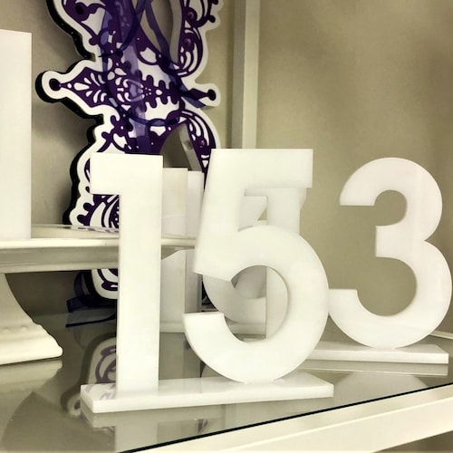Cut Table Numbers CLEAR or COLOR Acrylic Customized to - Etsy