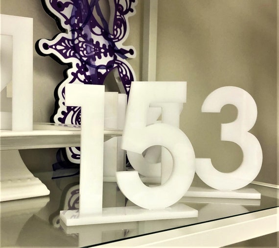 Cut Table Numbers CLEAR or COLOR Acrylic Customized to - Etsy