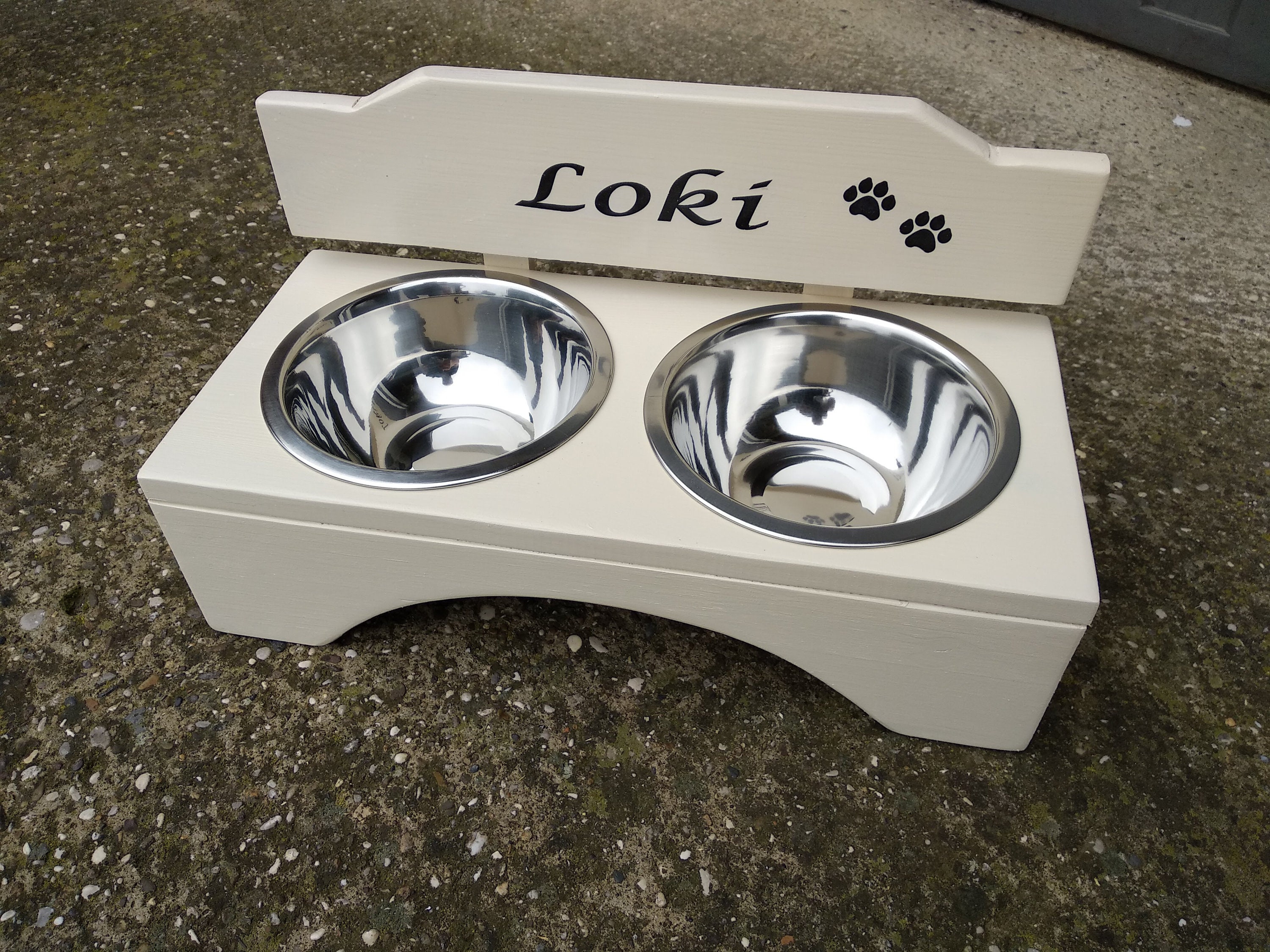Personalized Dog cat Feeder Wooden Box for Dog cat Bowls - Etsy
