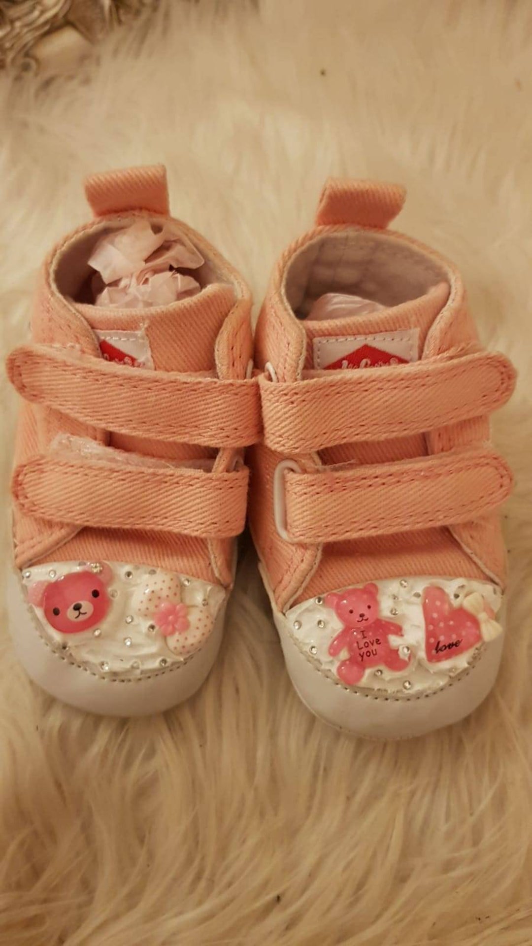Converse style Lee Cooper chaussures de bébé chaussons rose bling ...