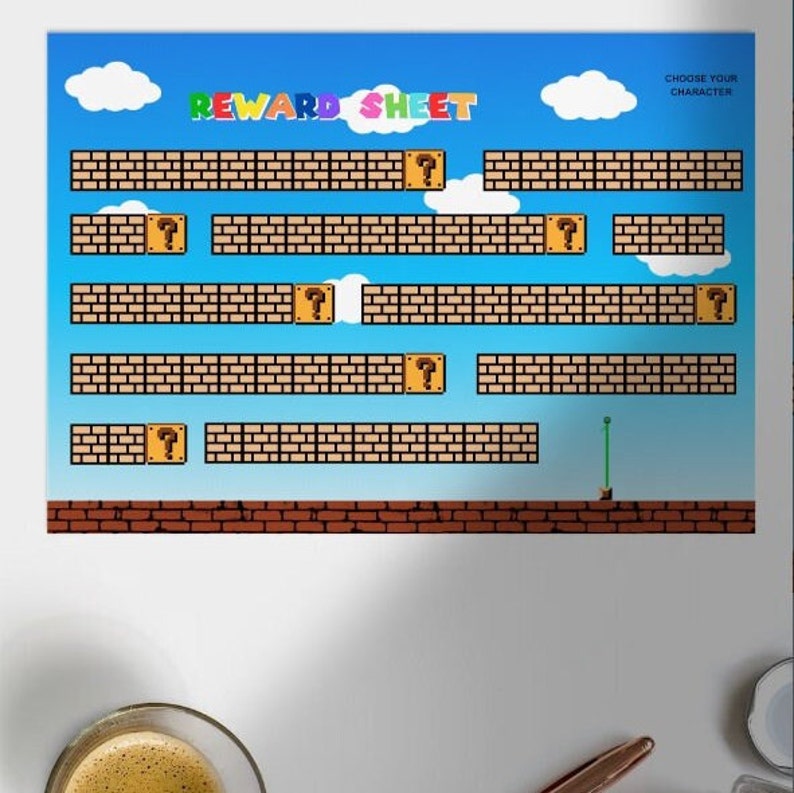 Sticker Rewards Chart | Super Mario | Chores Chart | Routine Chart ...